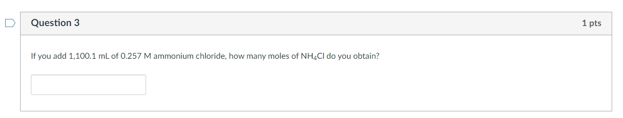 Solved Question 31 ﻿ptsIf you add 1,100.1mL ﻿of 0.257M | Chegg.com