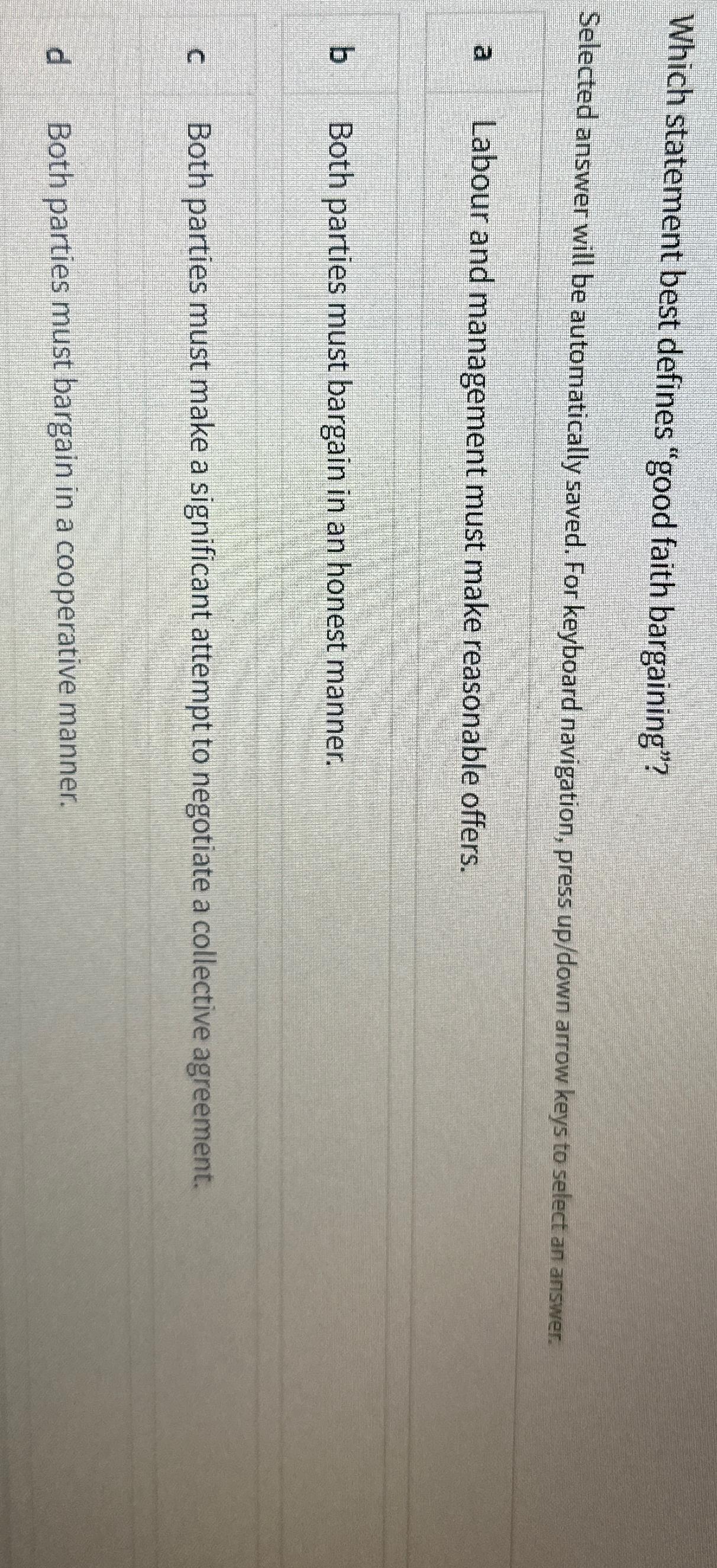 Solved Which statement best defines "good faith | Chegg.com