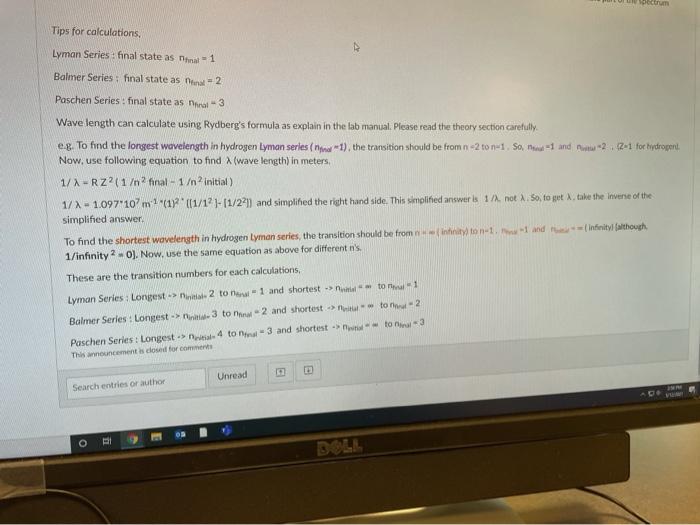 EXPERIMENT 11 - DIFFRACTION, WAVELENGTH, AND ATOMIC | Chegg.com