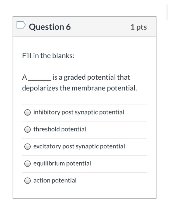 Solved Question 5 1 pts For a typical cell at rest, the | Chegg.com