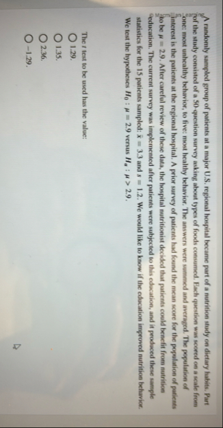 Solved A randomly sampled group of patients at a major U.S. | Chegg.com