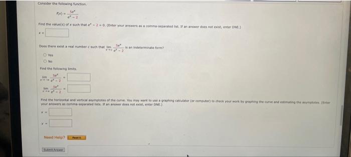 Solved Consiatr the following funetion. ∣f2)=ex−2xx Find the | Chegg.com