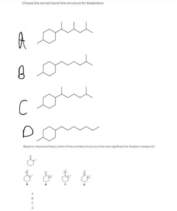 Choose the correct bond-line structure for | Chegg.com