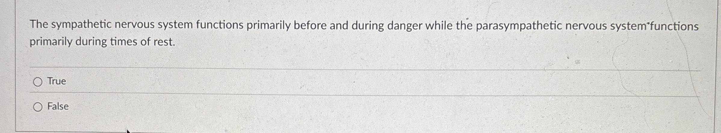 Solved The sympathetic nervous system functions primarily | Chegg.com