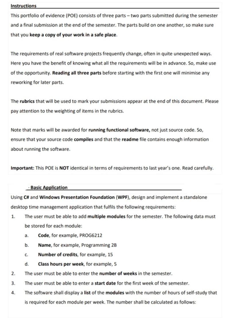 Solved This portfolio of evidence (POE) consists of three | Chegg.com