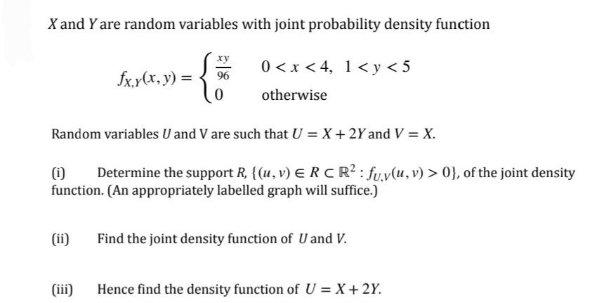 Solved X and Y are random variables with joint probability | Chegg.com