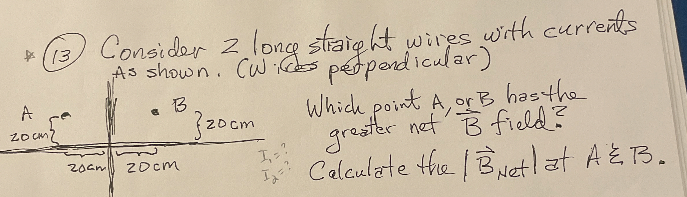 Solved Consider 2 ﻿long straight wires with currents as | Chegg.com