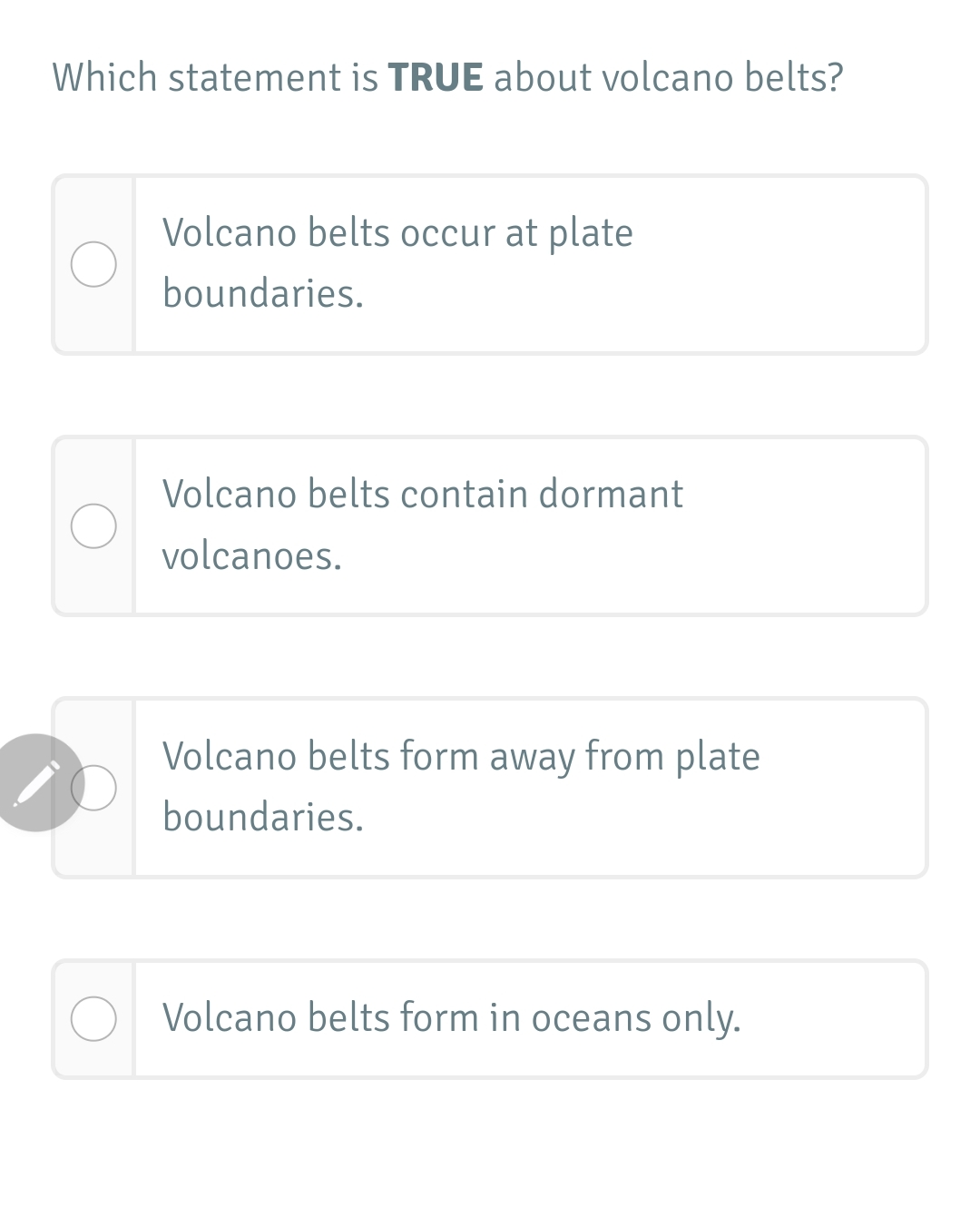 Solved Which statement is TRUE about volcano belts?Volcano | Chegg.com