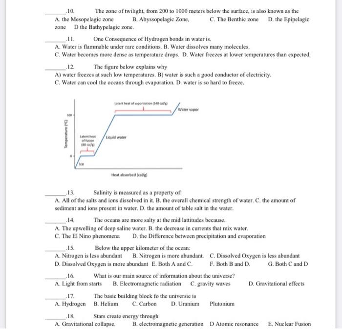 Solved 10. The zone of twilight, from 200 to 1000 meters | Chegg.com