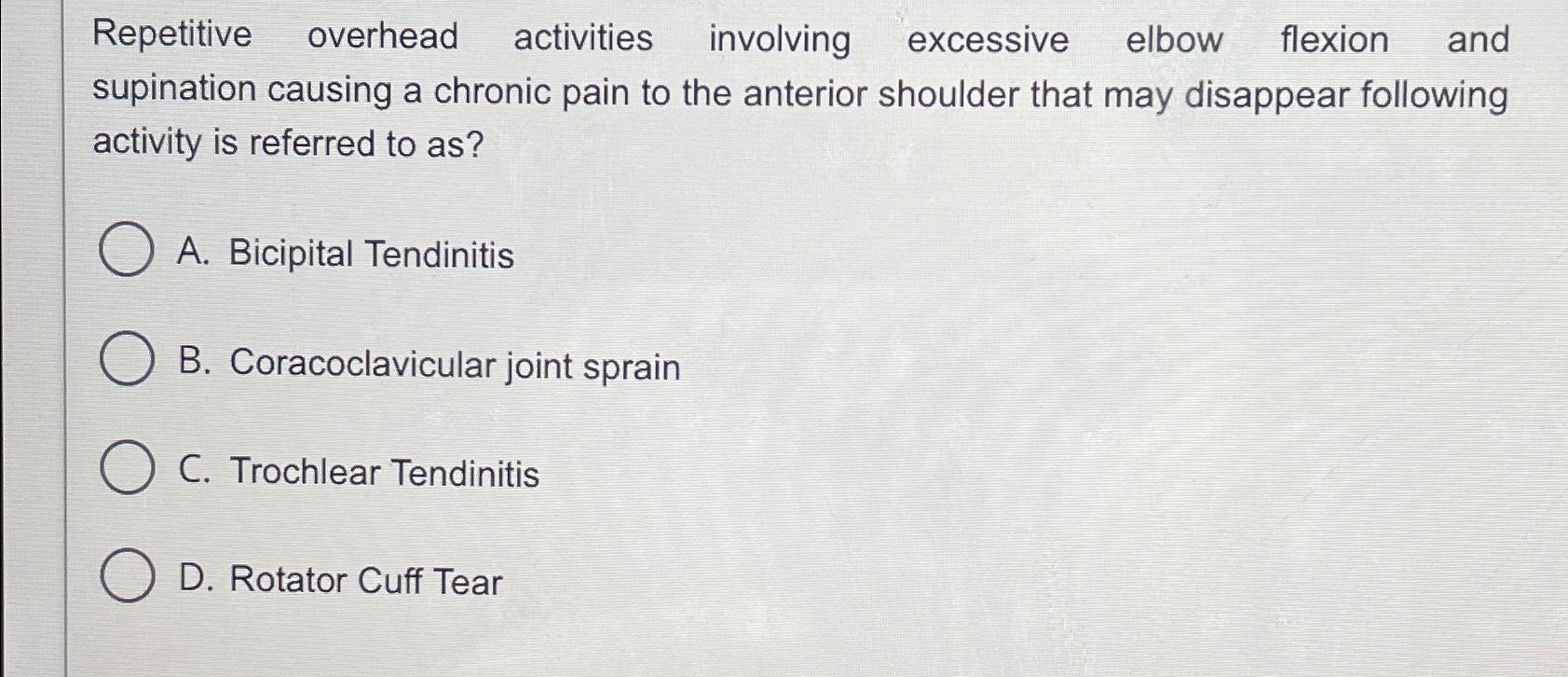 Solved Repetitive overhead activities involving excessive | Chegg.com
