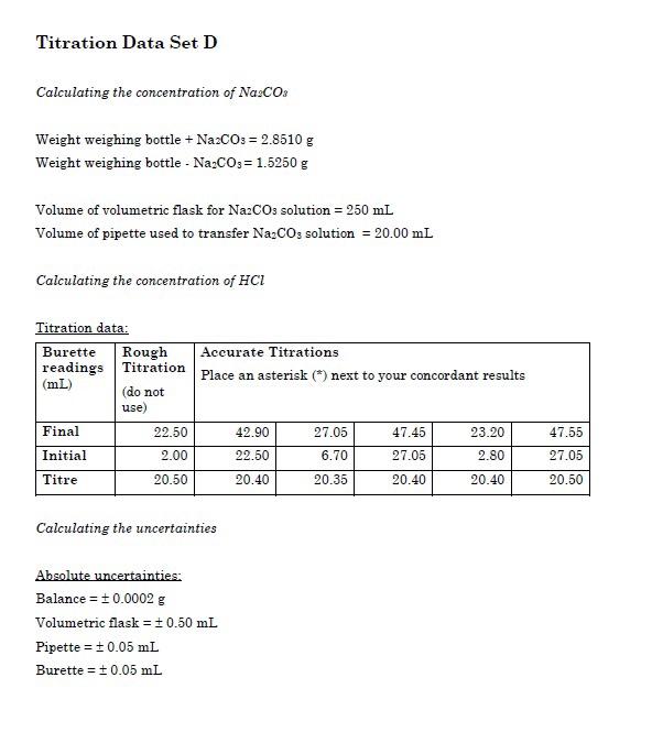 Solved Results: Standardisation of hydrochloric acid with | Chegg.com
