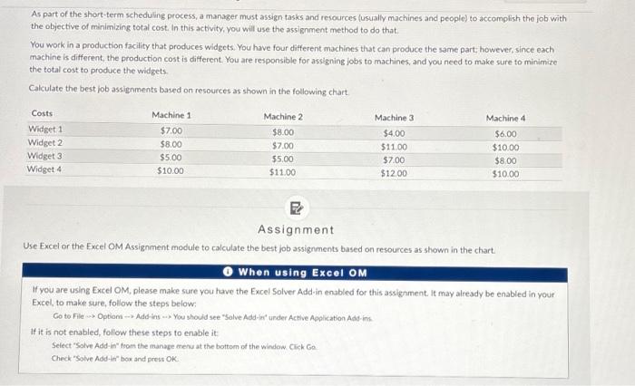 Solved As part of the short-term scheduling process, a | Chegg.com