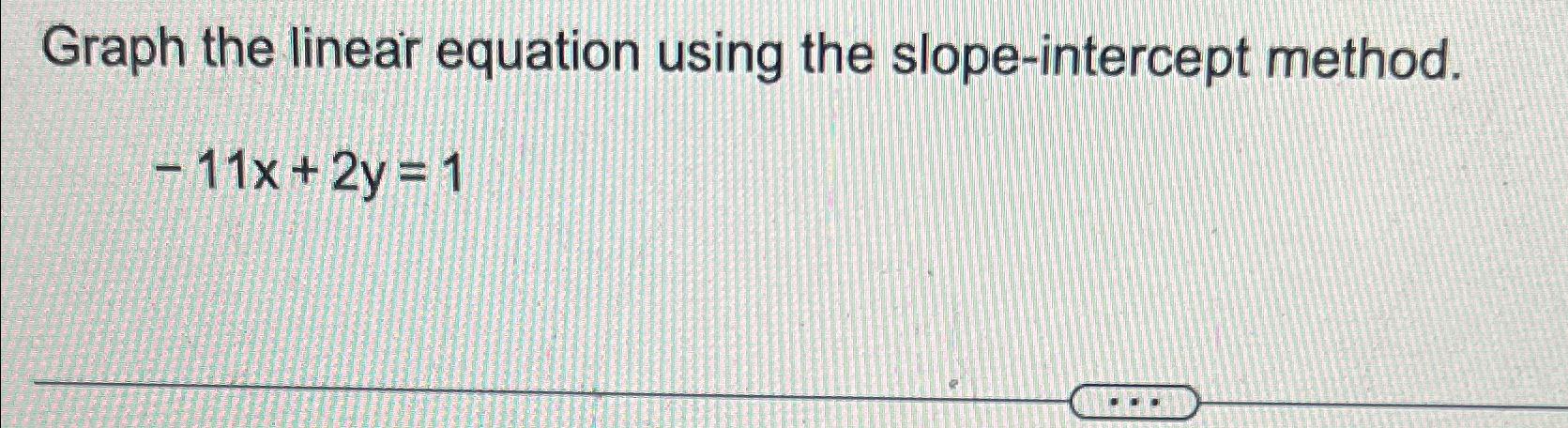 Solved Graph the linear equation using the slope-intercept | Chegg.com