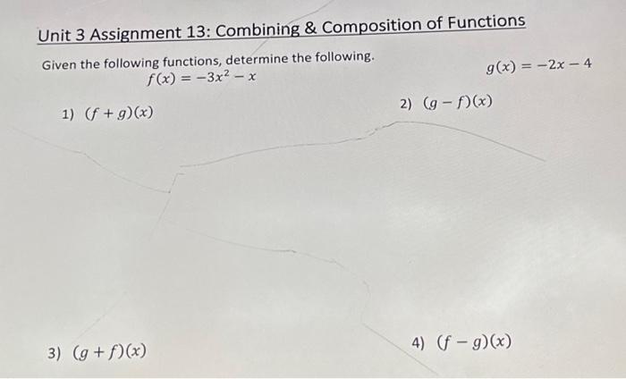 Solved Unit 3 Assignment 13: Combining & Composition of | Chegg.com