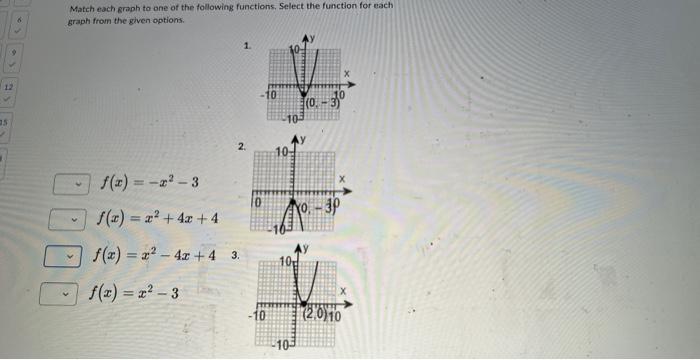 Solved Match each graph to one of the following functions. | Chegg.com