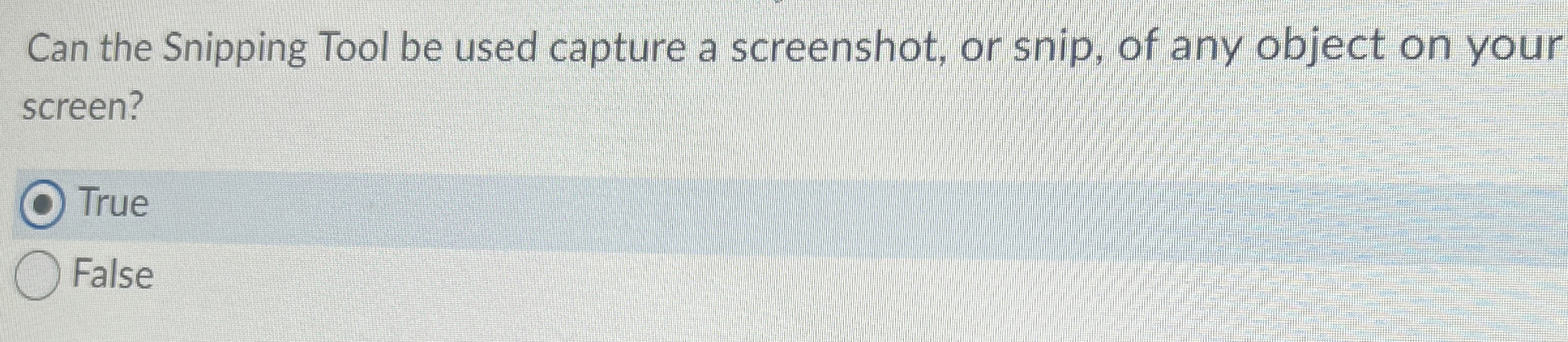 Solved Can the Snipping Tool be used capture a screenshot, | Chegg.com