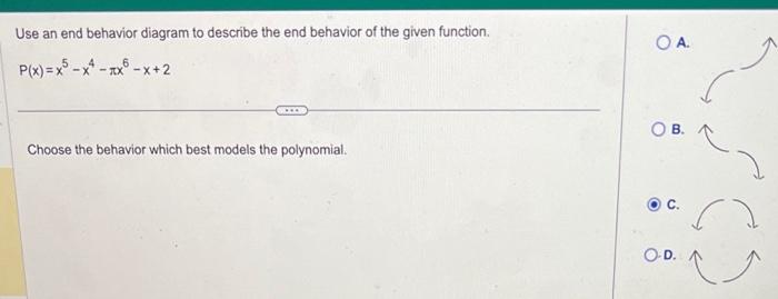 Solved Use an end behavior diagram to describe the end | Chegg.com