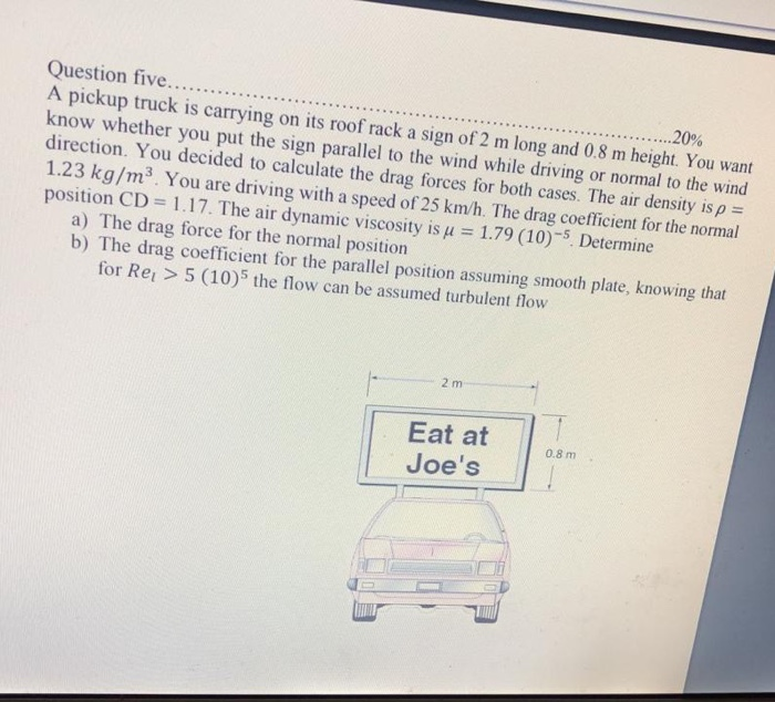 Solved Question five......... ......20% A pickup truck is | Chegg.com