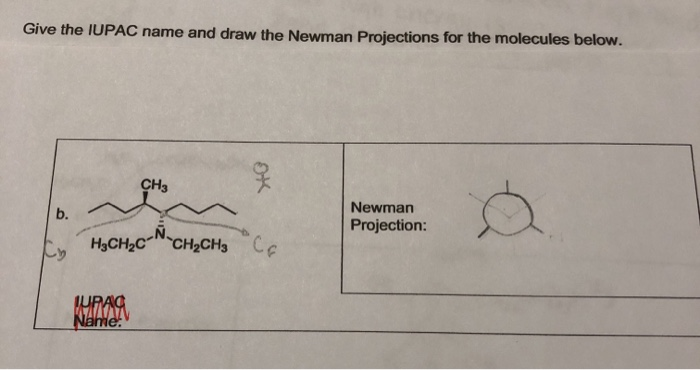 Solved Give the IUPAC name and draw the Newman Projections | Chegg.com