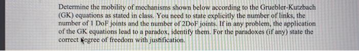Solved Determine the mobility of mechanisms shown below | Chegg.com