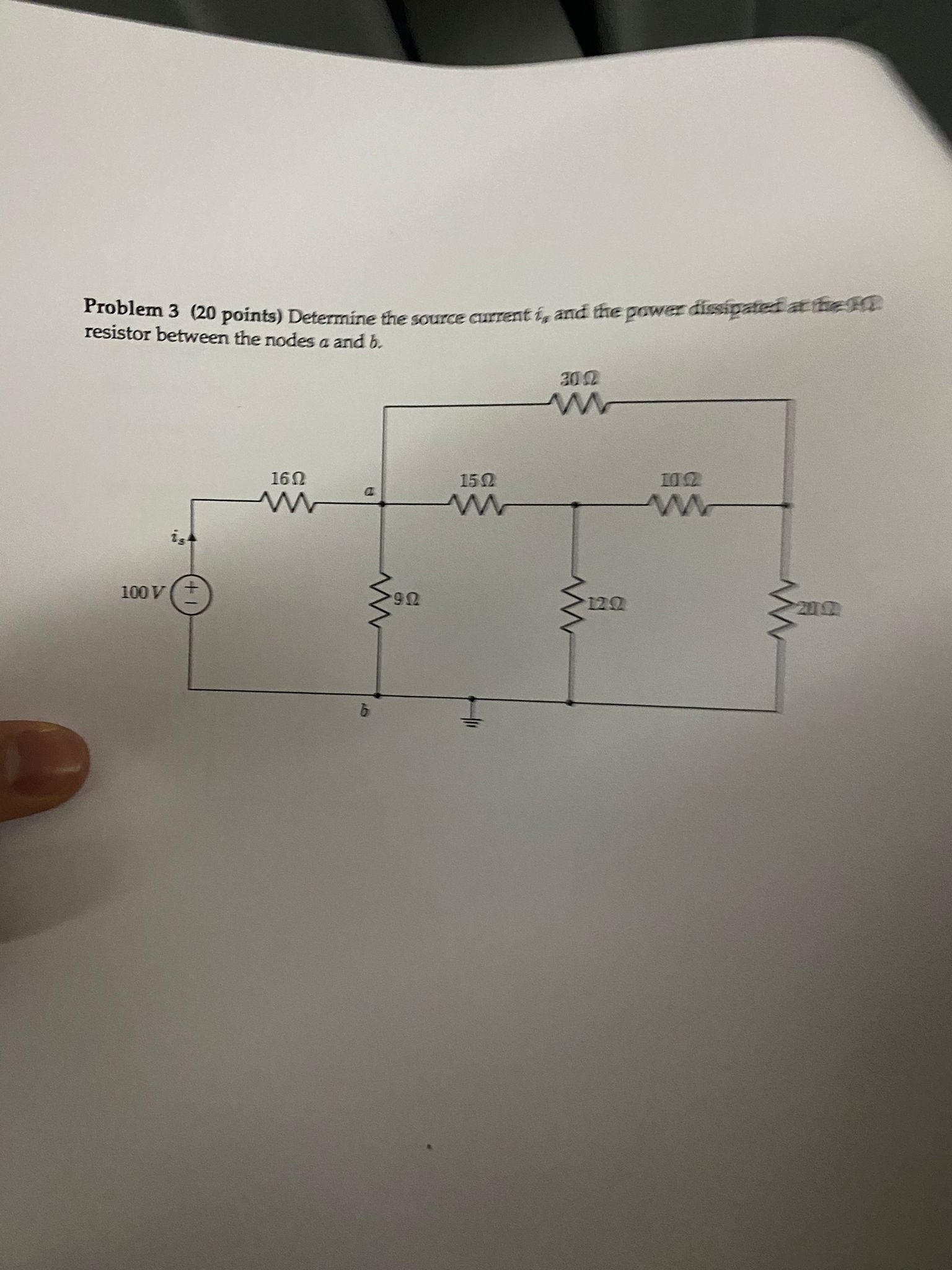 Solved Problem 3 ( 20 points) Determine the source current | Chegg.com Solved Problem 3 ( 20 points) Determine the source current | Chegg.com