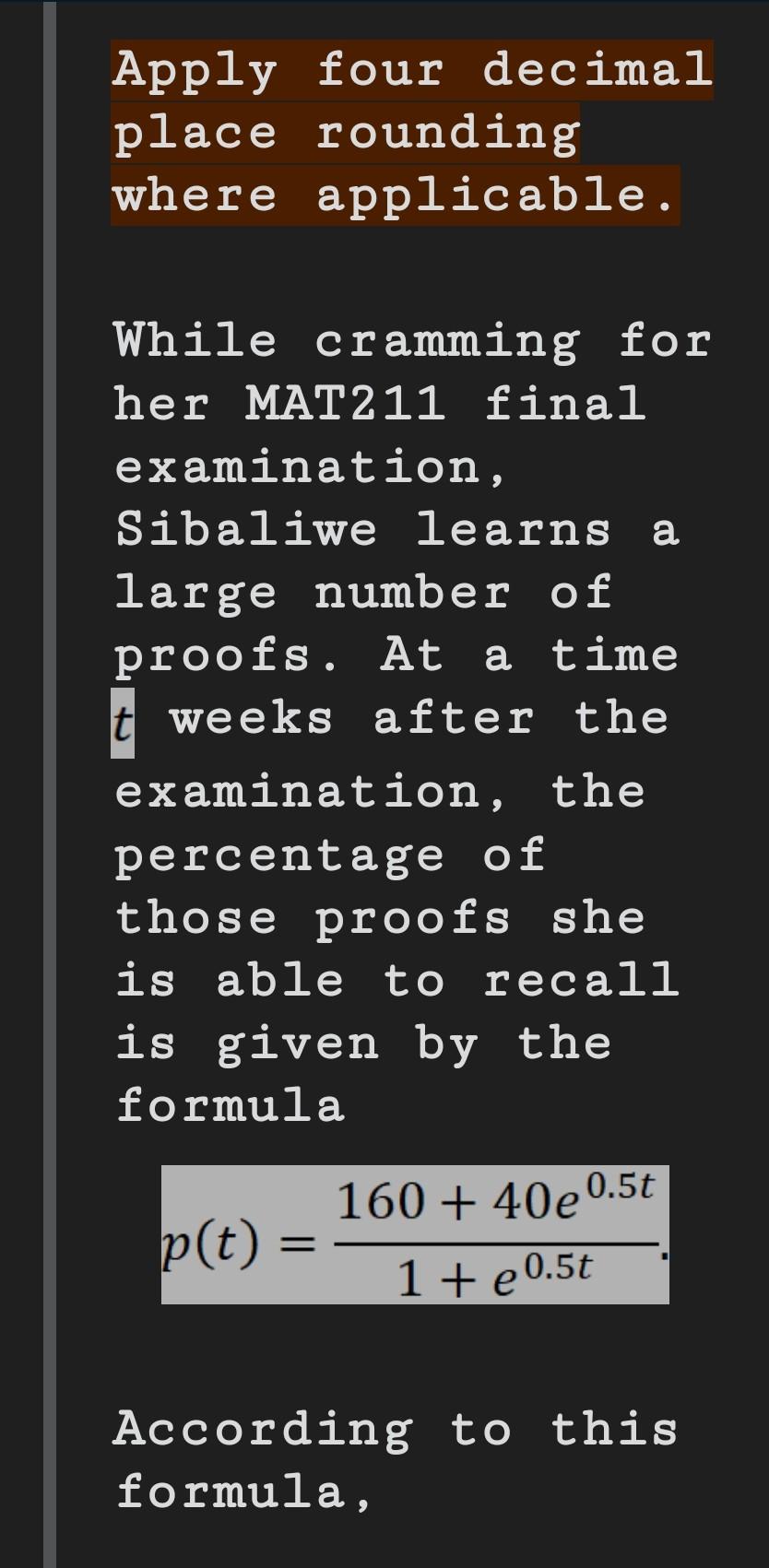 Solved Apply four decimal place rounding where applicable. | Chegg.com