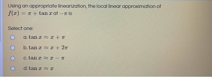 Solved Using an appropriate linearization, the local linear | Chegg.com