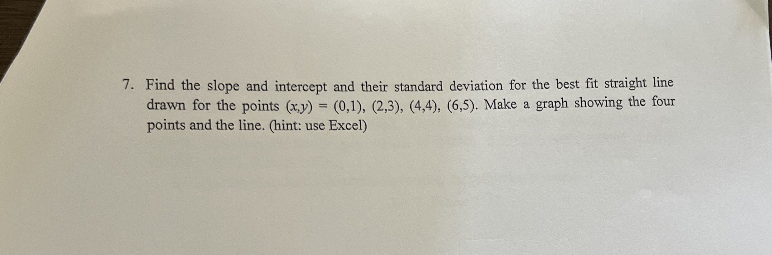 Solved Find the slope and intercept and their standard | Chegg.com
