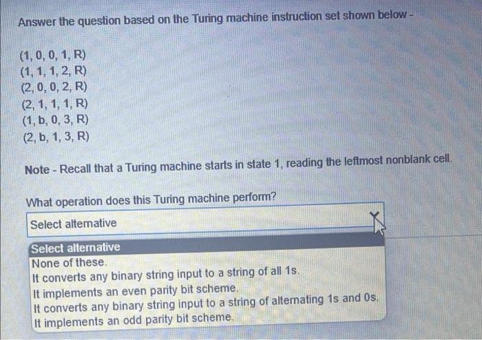 Solved Answer the question based on the Turing machine | Chegg.com