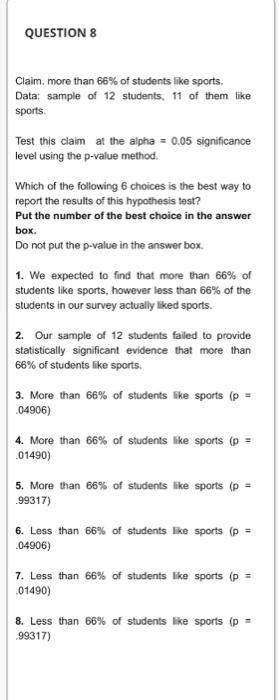 Solved PLEASE ANSWER ALL EIGHT QUESTIONS CAREFULLY AND | Chegg.com