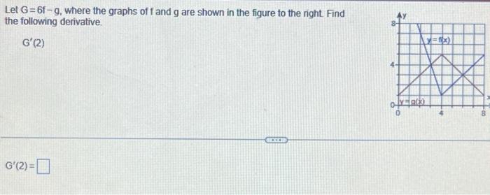Solved Let G=6f−g, where the graphs of f and g are shown in | Chegg.com