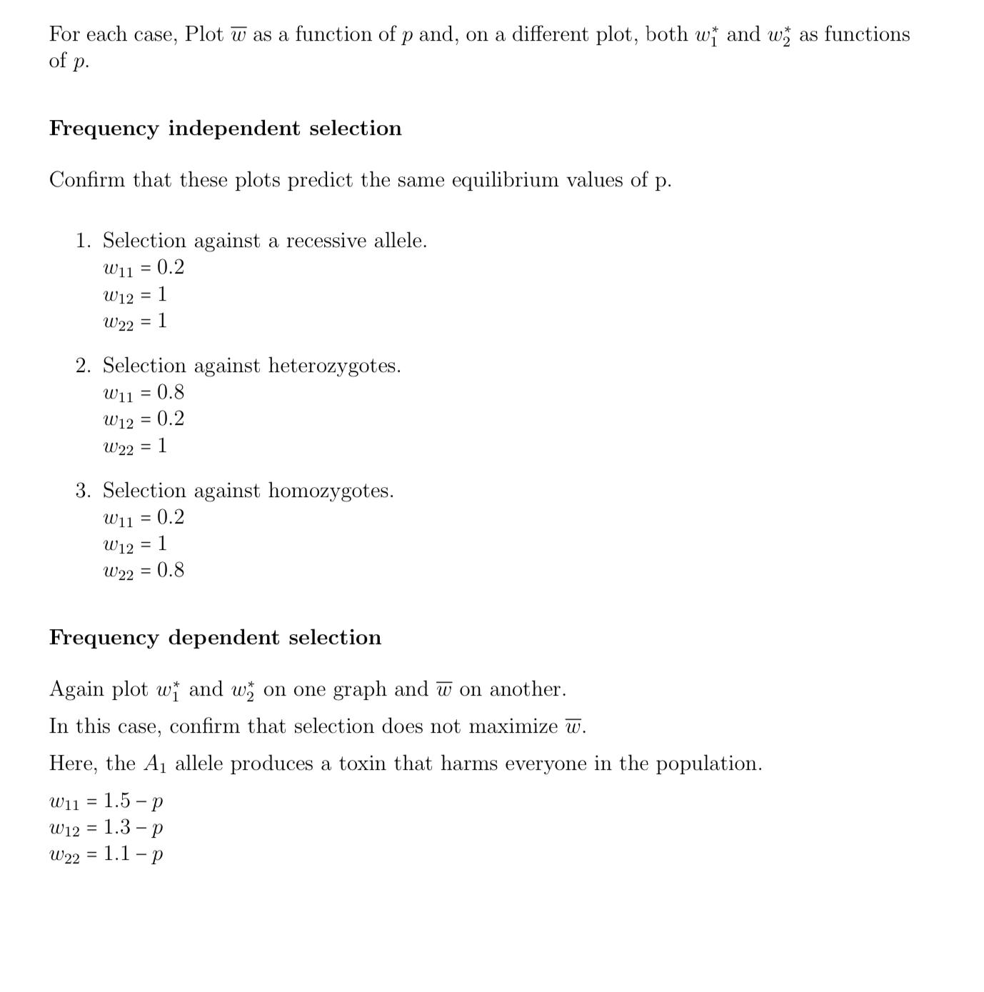 Solved For each case, Plot ?bar (w) ﻿as a function of p | Chegg.com