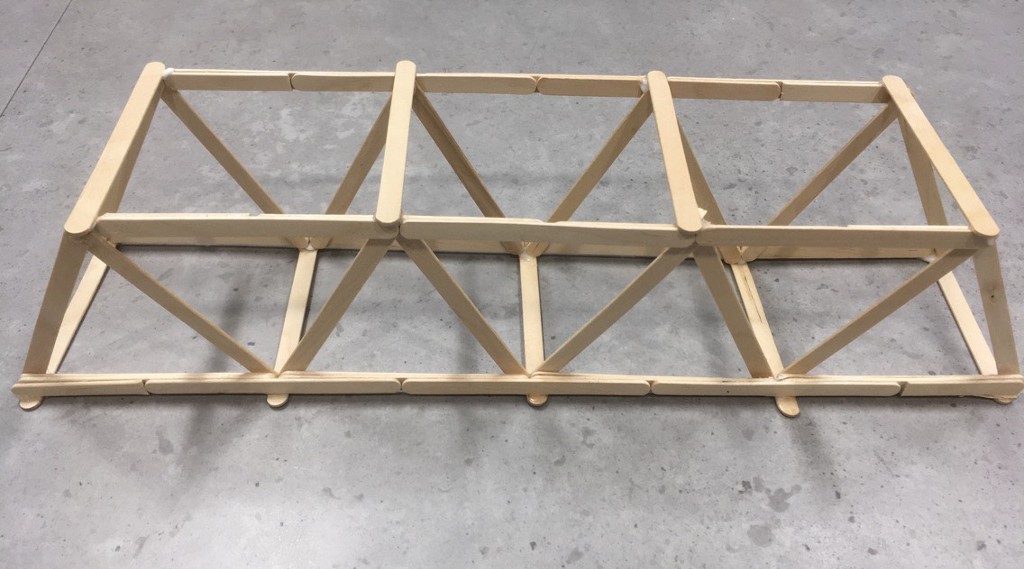 Solved I built a Howe Truss Bridge out of popsicle sticks | Chegg.com