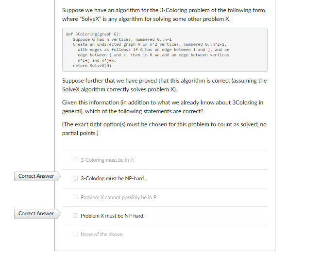 Solved Suppose we have an algorithm for the 3-Coloring | Chegg.com