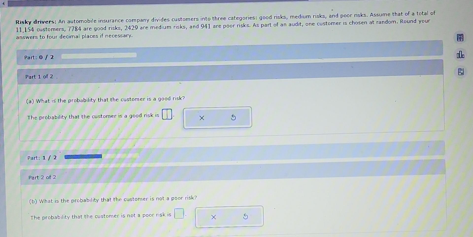 Solved Risky drivers: An automobile insurance company | Chegg.com