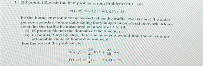 Solved 1. (20 points) Revisit the first problem from Problem | Chegg.com
