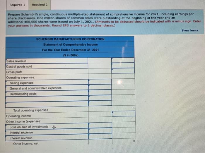 Solved Prepare Schembri's single, continuous multiple-step | Chegg.com
