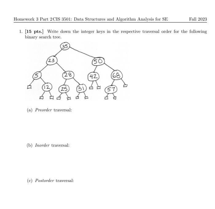 Solved Homework 3 Part 2 Cis 3501 Data Structures And 