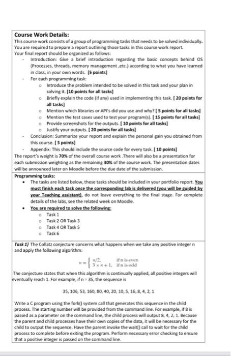 Solved Course Work Details: This course work consists of a | Chegg.com