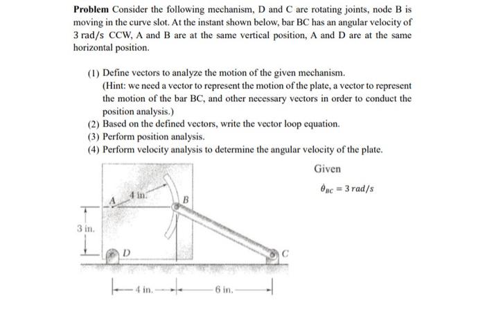 Problem Consider the following mechanism, D and C are | Chegg.com