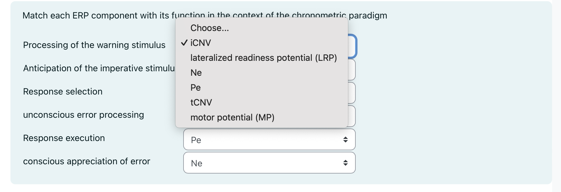 Solved Match each ERP component with its function in the | Chegg.com
