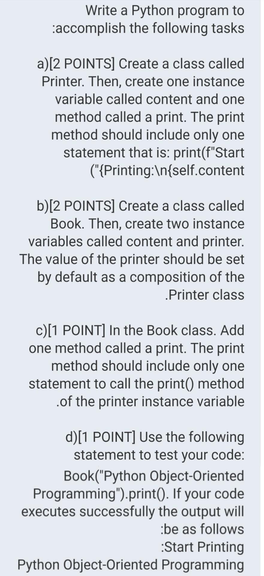 Solved Write a Python program to :accomplish the following | Chegg.com
