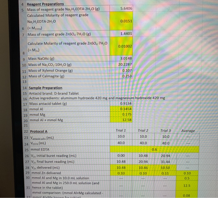 can you check if my answers are correct in the yellow | Chegg.com