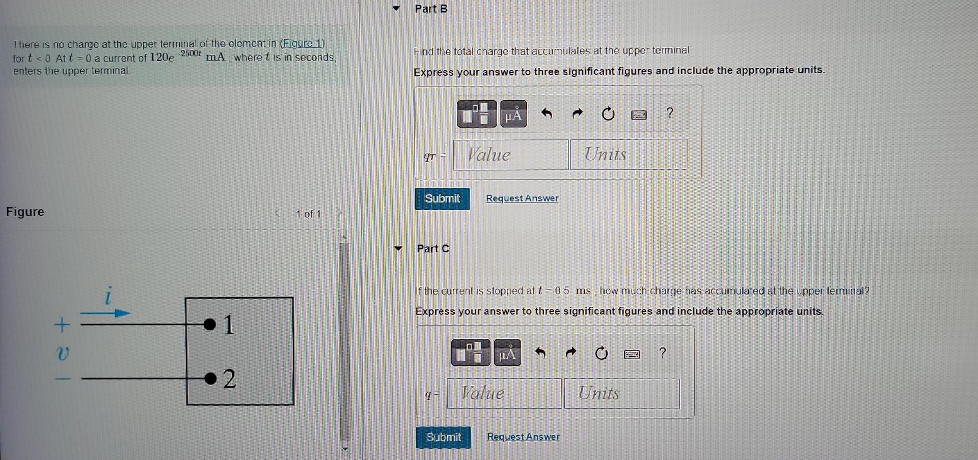 Solved There is no charge at the upper terminal of the | Chegg.com