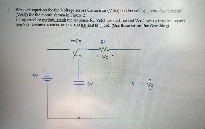 Solved Figure 1 Rc Circuit Table 1write An Equation For The