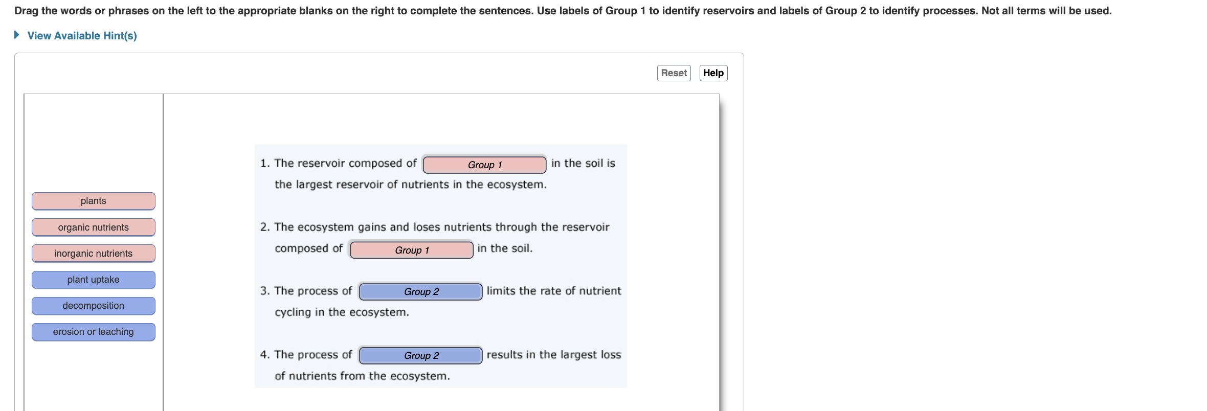 Solved View Available Hint S The Reservoir Composed Ofin The