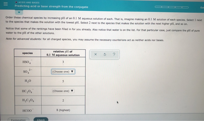 Solved O ACIDS AND BASES Predicting acid or base strength | Chegg.com