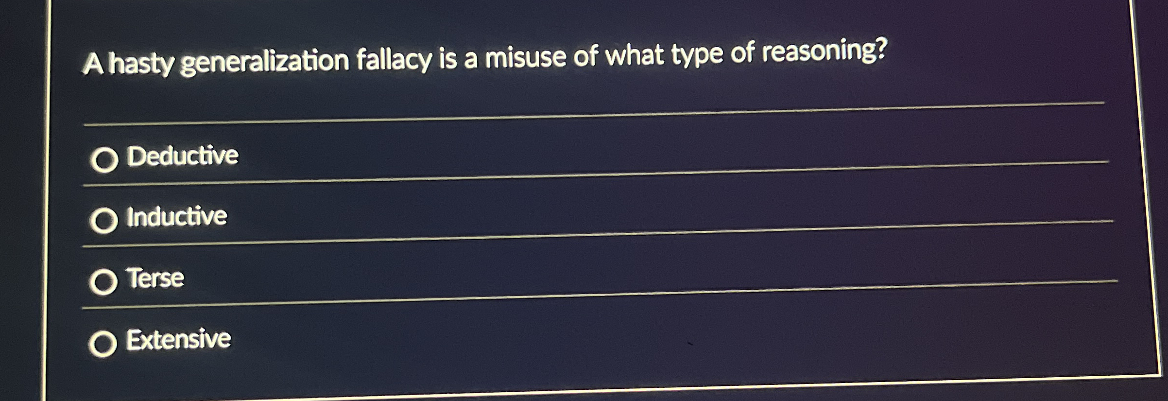 Solved A hasty generalization fallacy is a misuse of what | Chegg.com