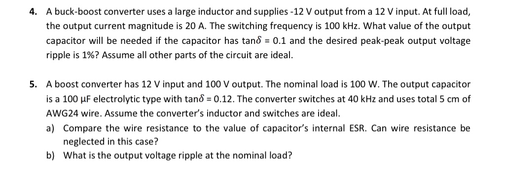 Solved A buck-boost converter uses a large inductor and | Chegg.com