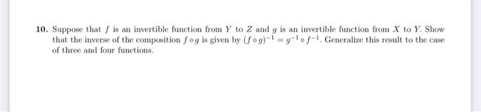 Solved 0. Suppose that f is an invertible function from Y to | Chegg.com
